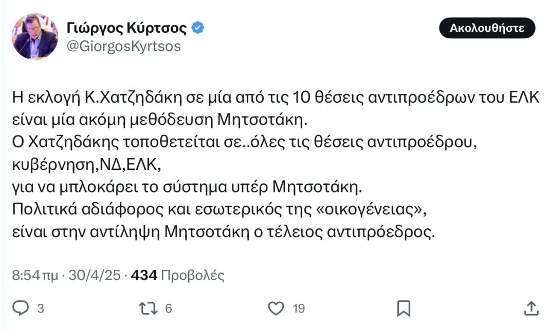 Σάλος με την ανάρτηση του Γιώργου Κυρτσου για τον Χατζηδακη
